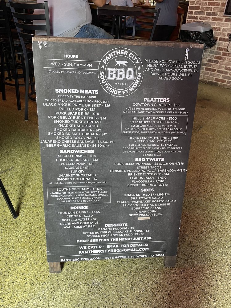 Panther City BBQ Menu Updated For 2025 panther-city-bbq-menu-updated-for-2025
